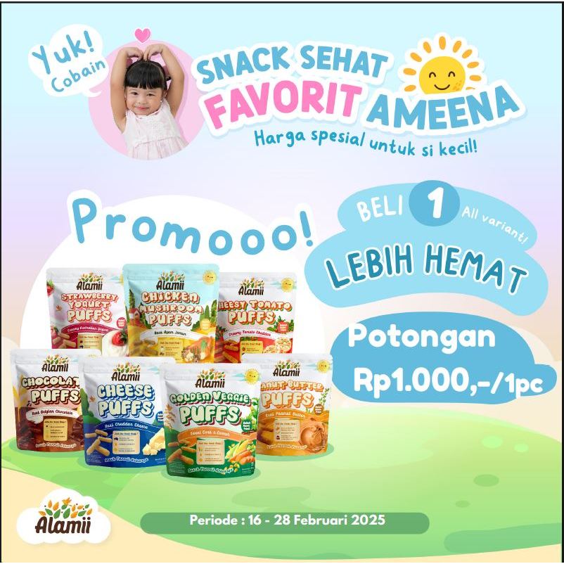 Jual Alamii Puffs Alamii BABY Puff 25gr - NO MSG HALAL 1+ baby puff ...