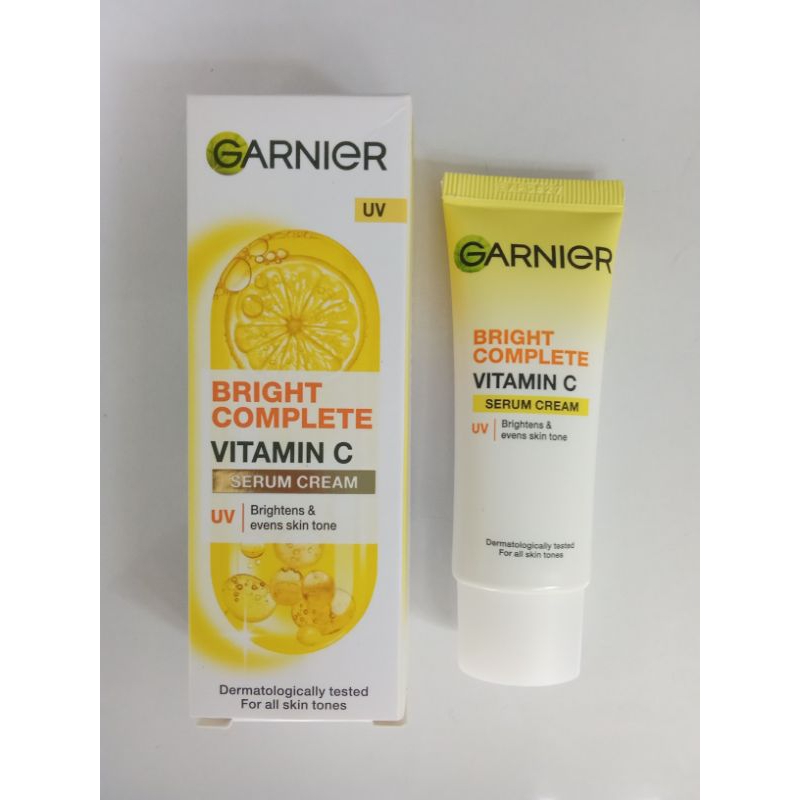 Jual Garnier Bright Complete Vitamin C Serum Cream UV 20ml | Shopee Indonesia