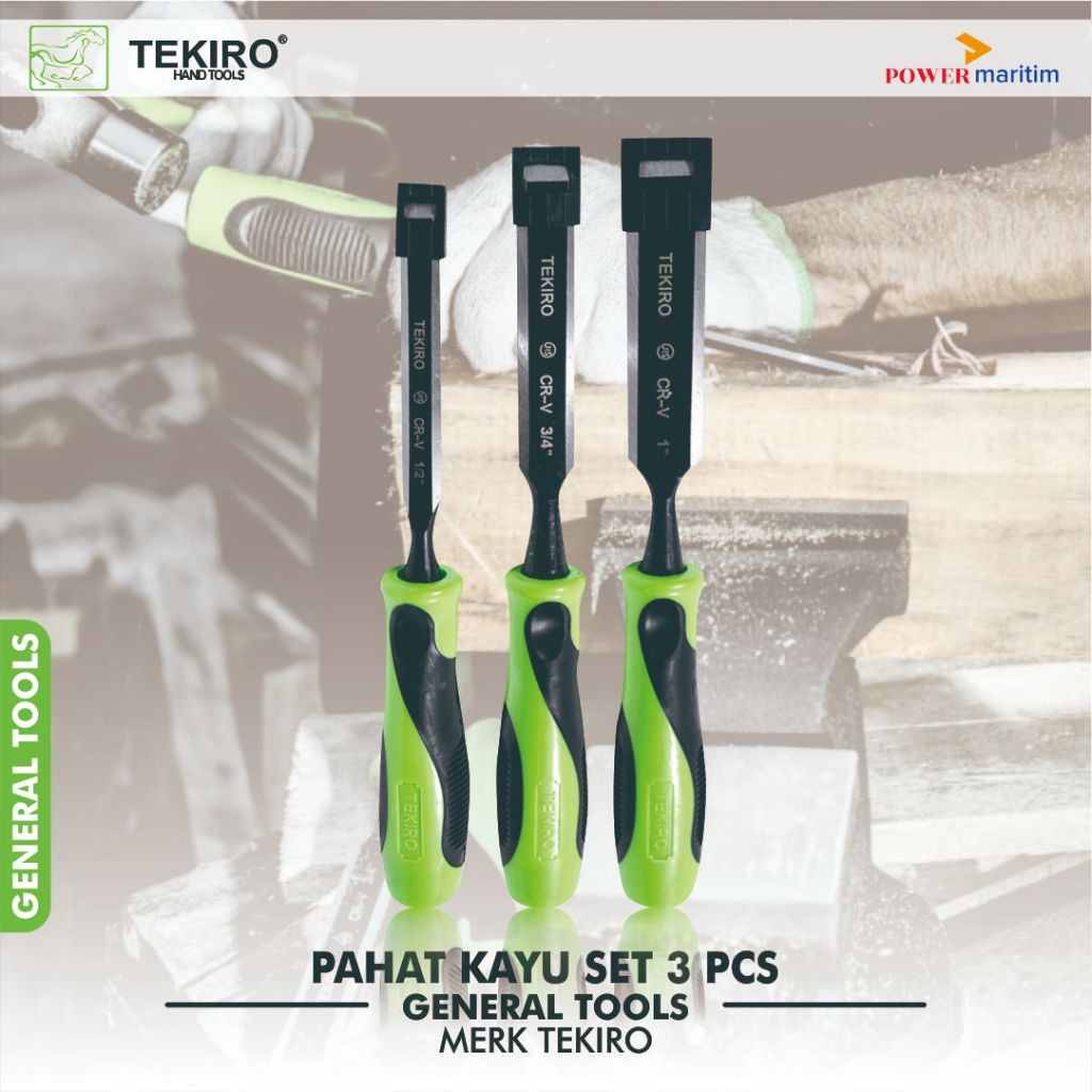 Jual Pahat Kayu Set 3 Pcs Merk Tekiro Type GT-WC1747 Wood Chisel Set ...