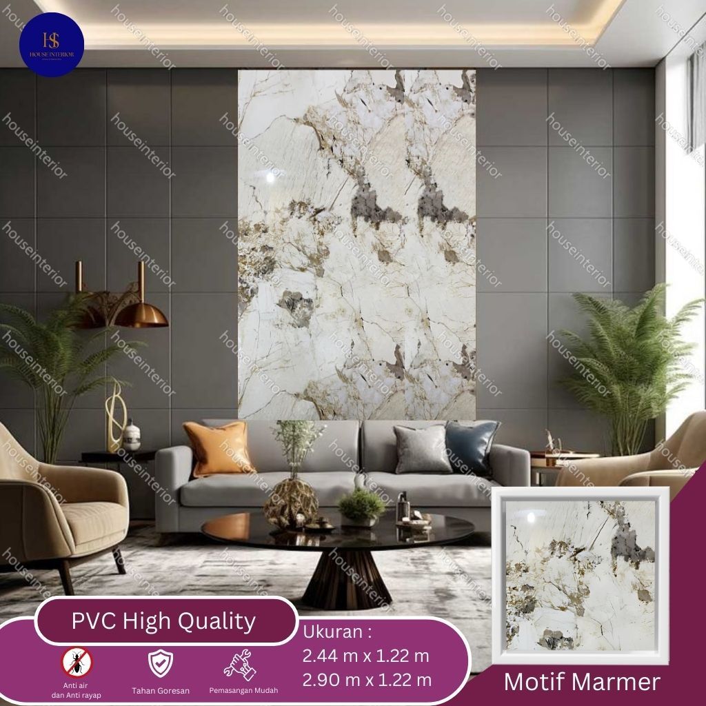 Jual PVC Marmer Panel Wallpaper Dinding 3D Tema Marble Marmer Wallpaper ...