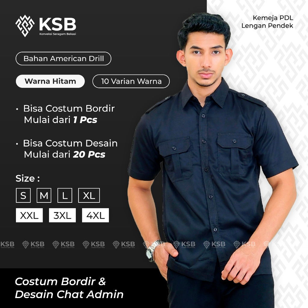 Jual Baju Kemeja PDL PDH Seragam kerja Komunitas Pakaian Kerja Dinas Lapangan Outdoor Pria ...