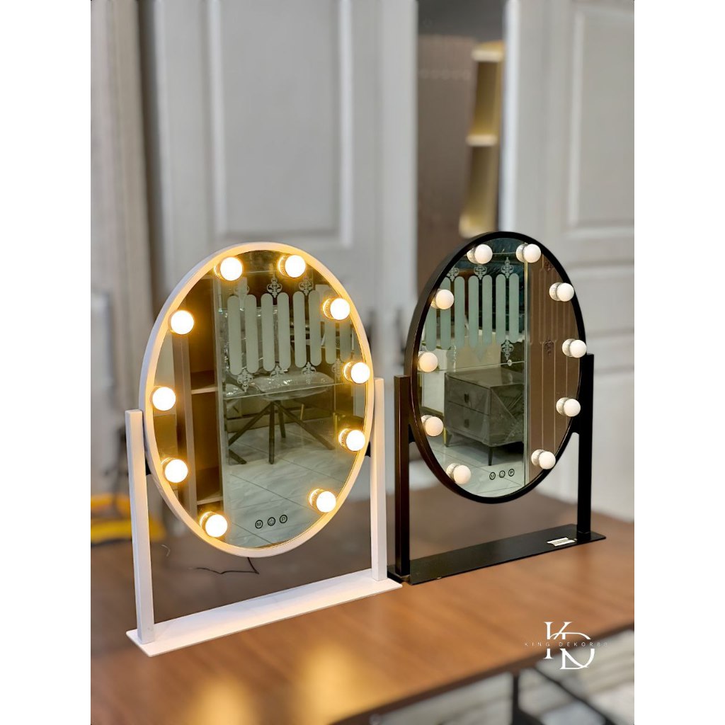Jual OLVA Cermin Oval Standing Cermin Meja Rias Cermin Lampu LED Touch ...