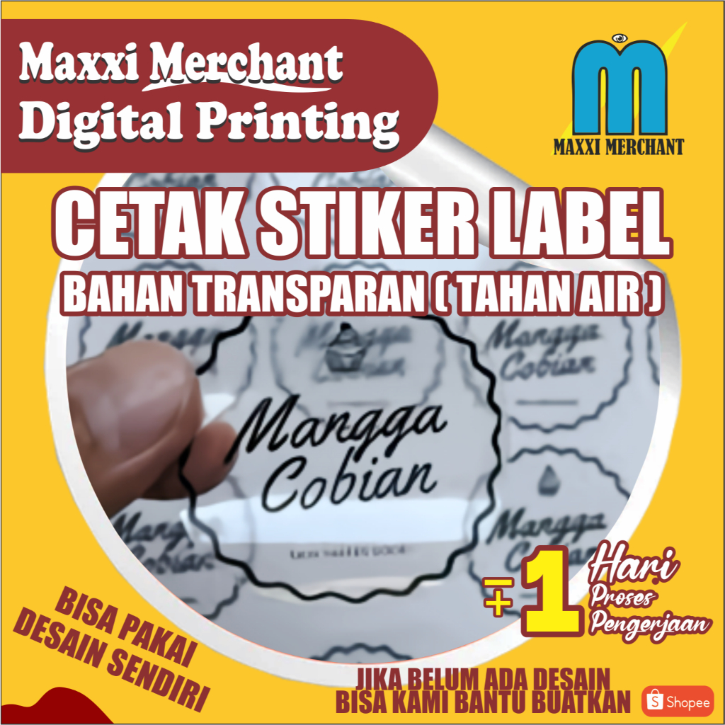 Jual cetak stiker a3+ label jualan olshop minuman stiker transparan ...