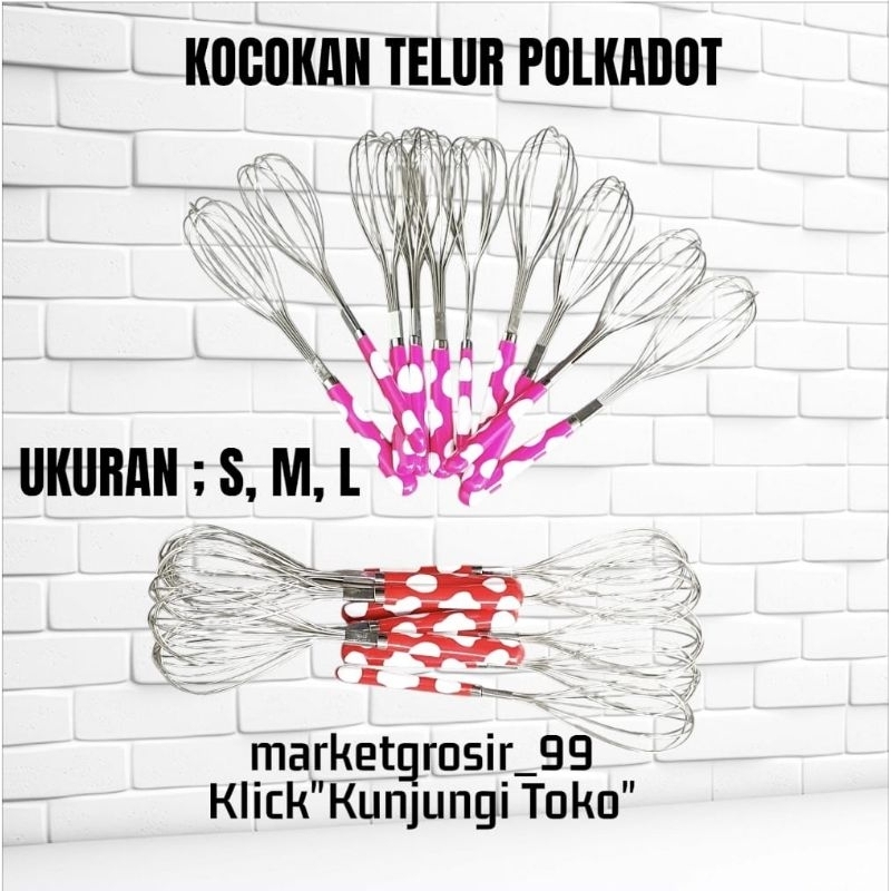 Jual KOCOKAN TELUR STAINLESS POLKADOT (1PCS) | Shopee Indonesia