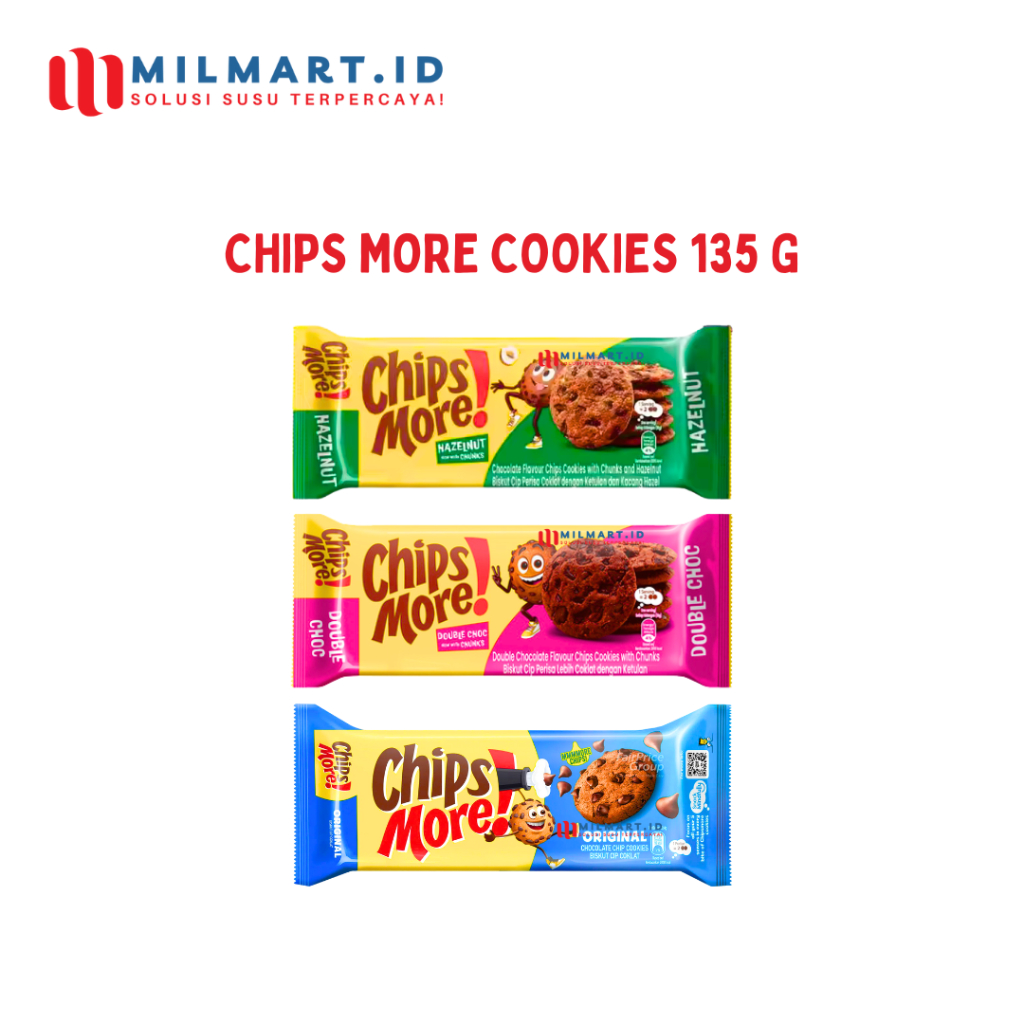 Jual CHIPS MORE CHOCO CHIPS COOKIES 135G DOUBLE CHOC/ORIGINAL/HAZELNUT ...