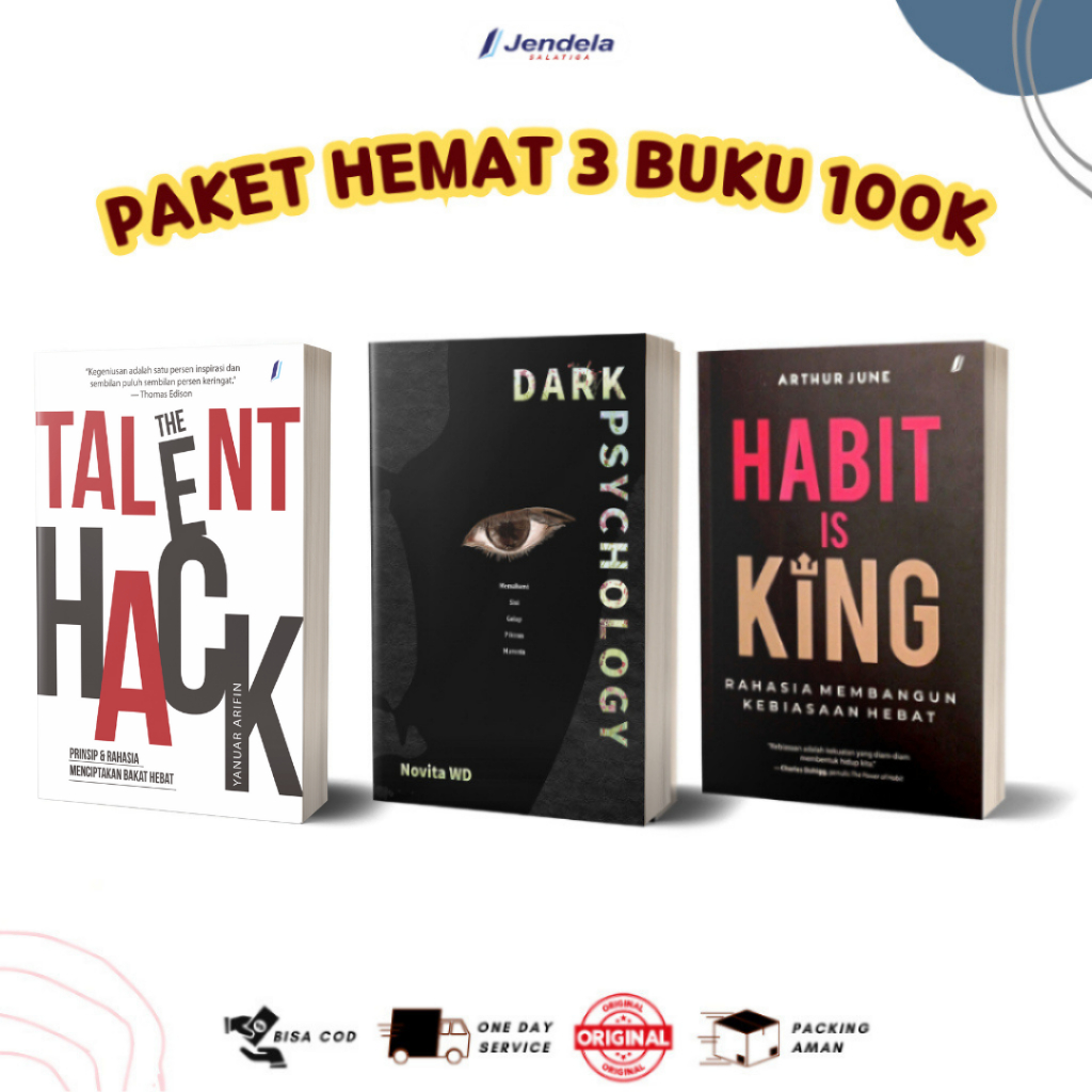 Jual Bundling Paket Hemat 100 Ribu Dapat 3 Buku : Dark Psychology, The Talent Hack, Habit Is ...