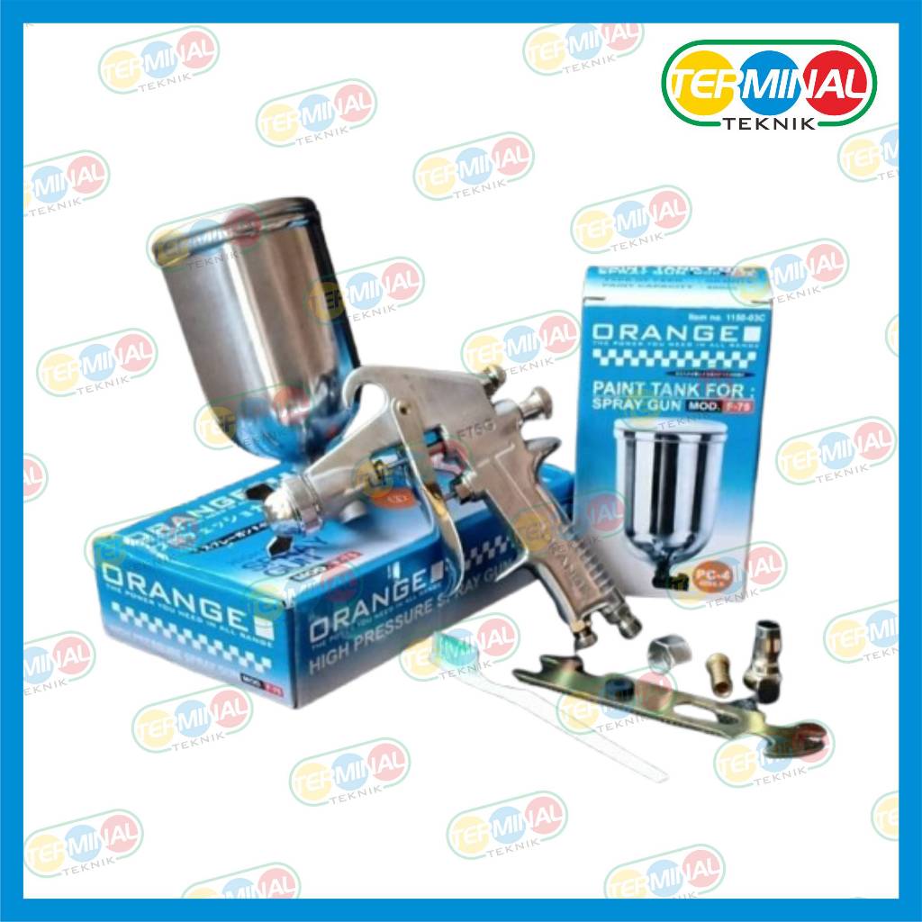 Jual SPRAY GUN ORANGE F75 Tabung Atas 400cc-alat semprot cat | Shopee ...