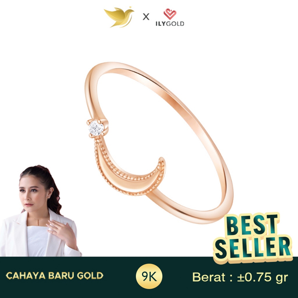 Jual ILY GOLD RING SERIES NIGHT SKY MOON 9K | Shopee Indonesia