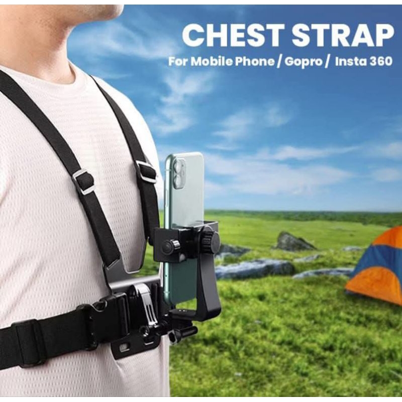 Jual Chest strap for handphone free mounting + holder | Shopee Indonesia