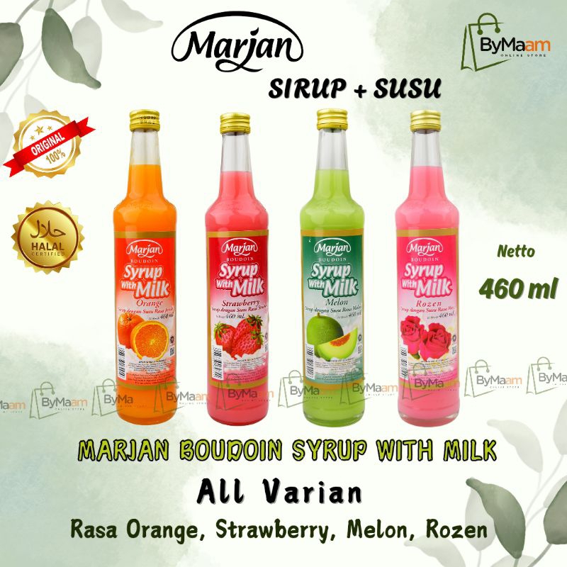 Jual Sirup MARJAN BOUDOIN SYRUP WITH MILK Susu 460 ml All Varian Rasa ...