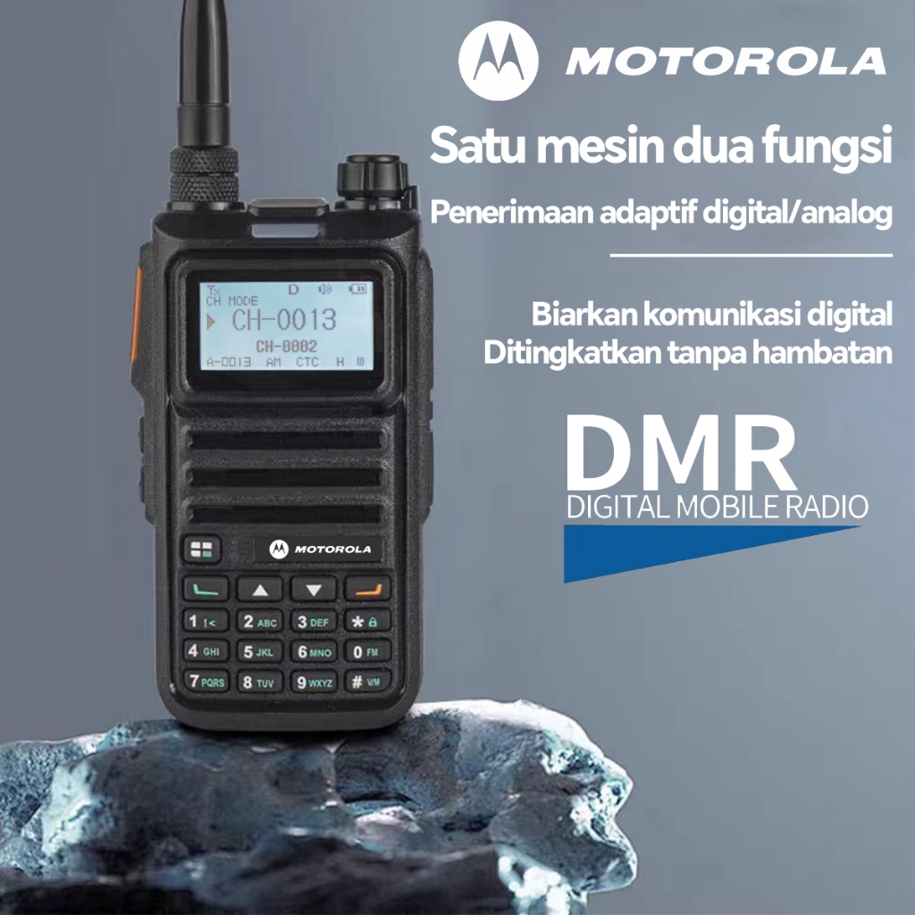 Jual HT DMR Motorola DM390 Walkie Talkie 10Watt jarak jauh 20KM Original Two Way Radio Dual Band ...