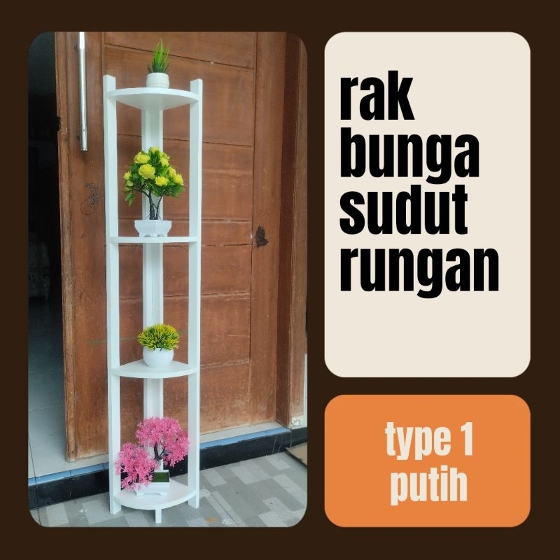 Jual Rak Bunga Sudut Minimalis 4 Tingkat Tinggi 120 cm Lebar 17 cm ...