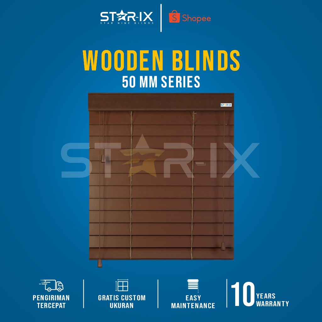 Jual Wooden Blinds Horizontal 50mm STAR-IX - Tirai Kayu Modern ...