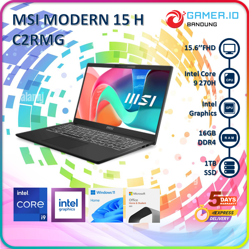 Jual MSI MODERN 15H C2RMG CORE 9 270H 16GB 1TB SSD 15.6"FHD IPS ...