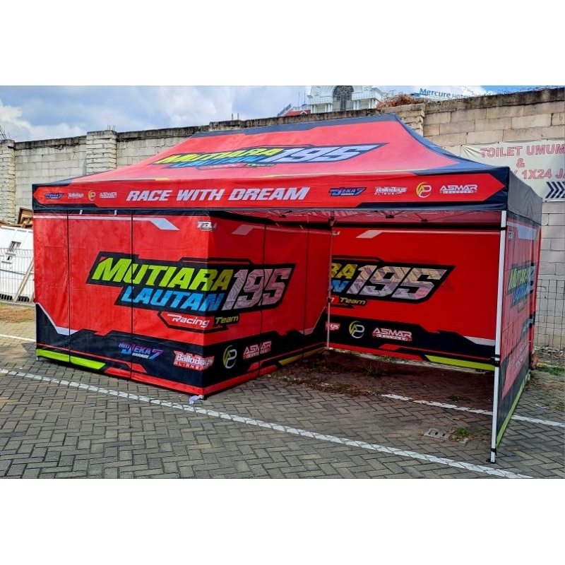 Jual Tenda Paddock Balap ( PREMIUM 1.2mm ) Ukuran 6mtr X 3mtr Full ...
