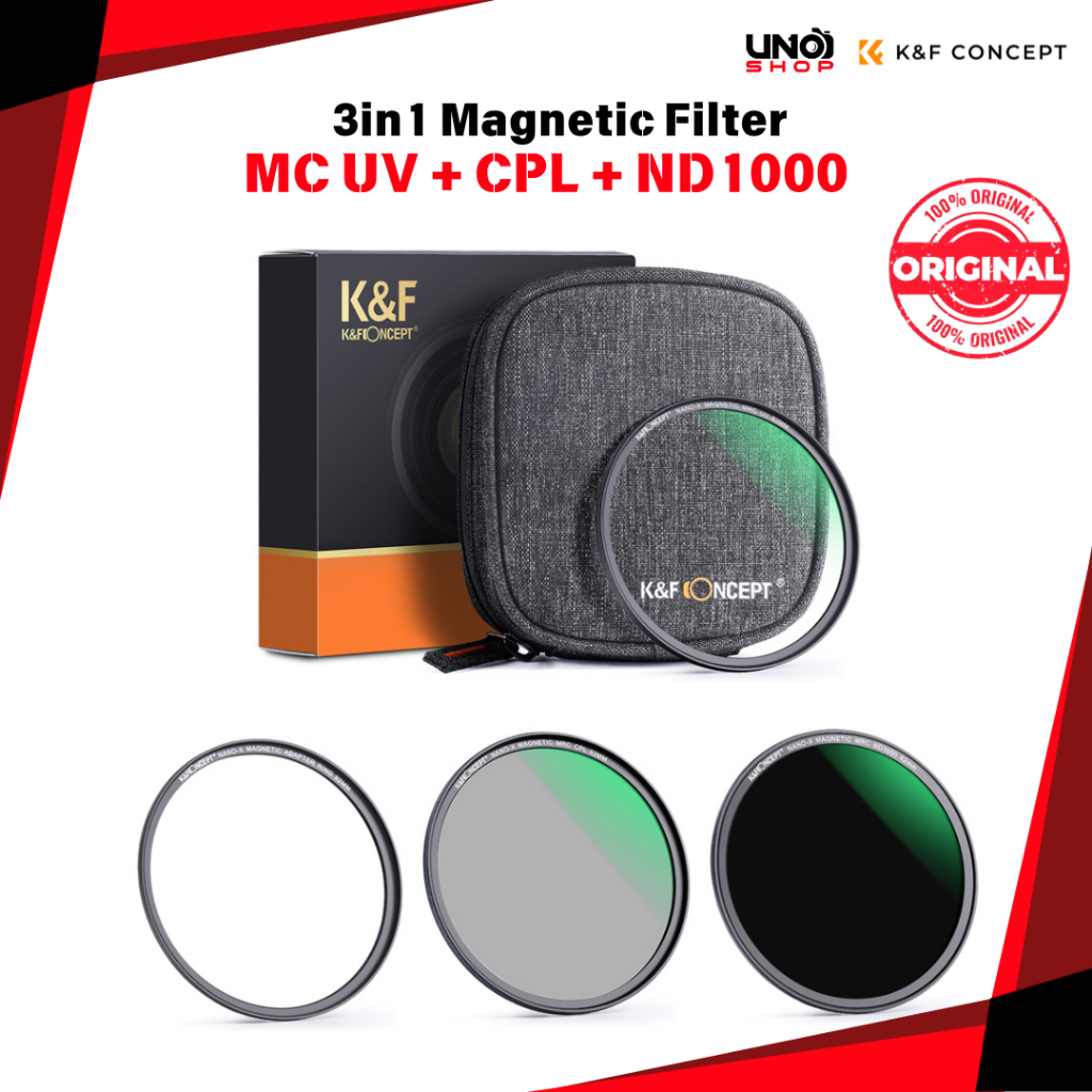 Jual K&F Concept Magnetic Filter MC UV CPL ND1000 with Case Filter KNF 49mm 52mm 55mm 58mm 62mm ...