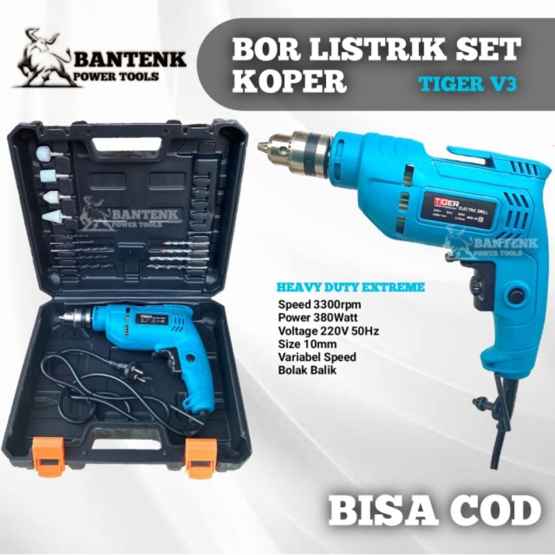 Jual BOR LISTRIK KOPER TIGER T103-V3 MESIN BOR LENGKAP KOPER DAN MATA ...