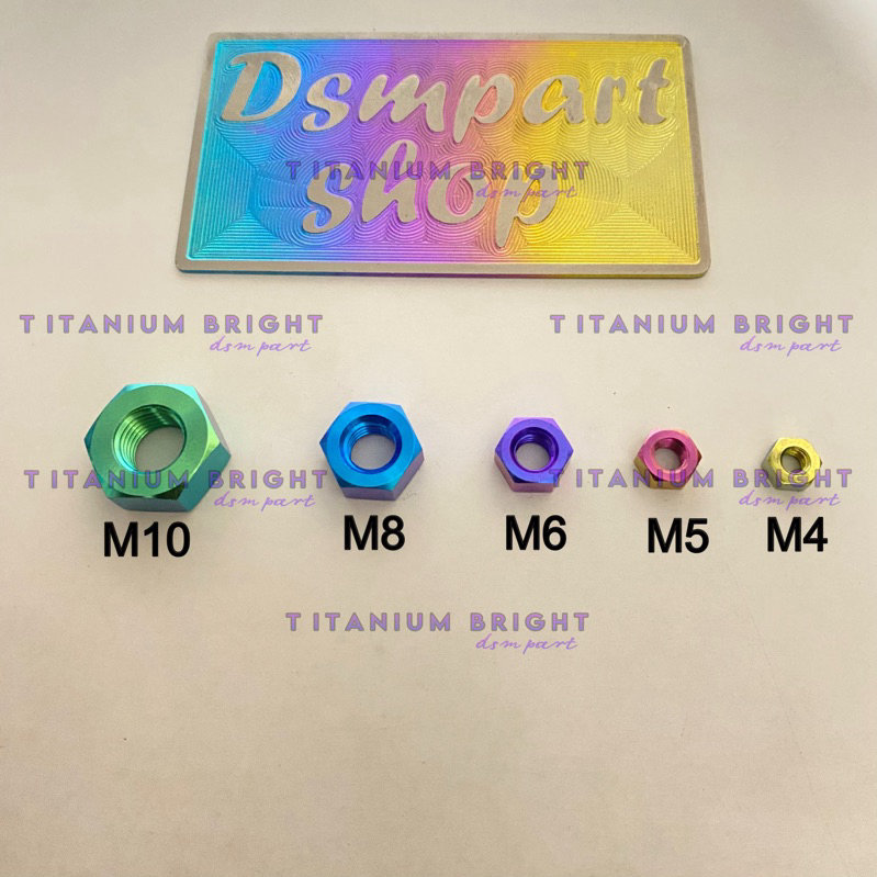 Jual Mur Titanium Hexagonal polos M4 M5 M6 M8 M10 Original Titanium GR5 | Shopee Indonesia