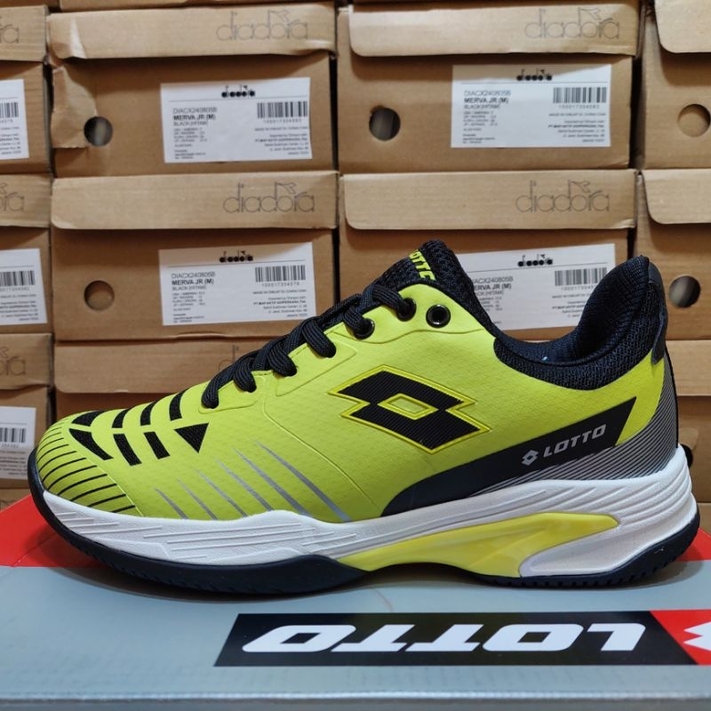 Jual Sepatu Lotto Delano Badminton/Tennis Original - Yellow/Hijau ...