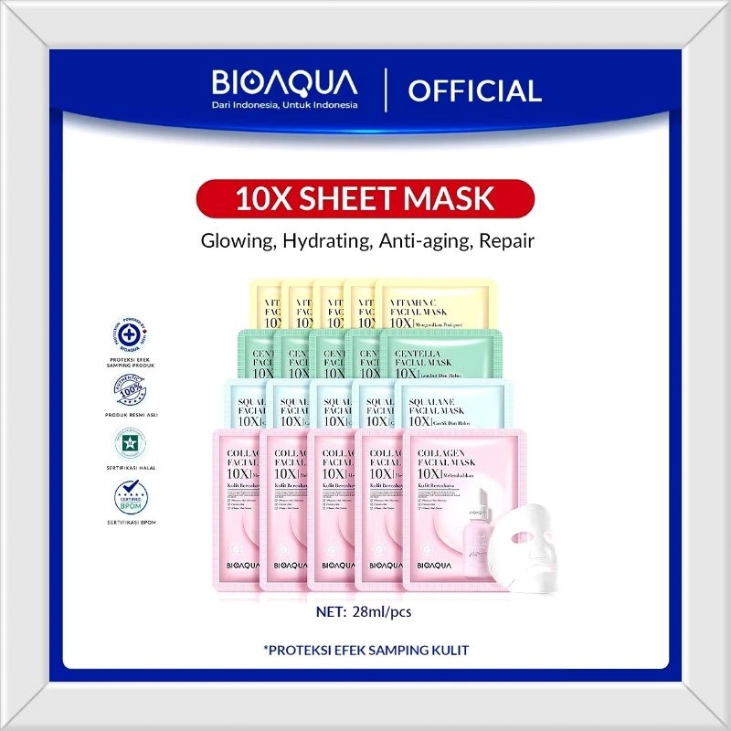 Jual BIO AQUA SHEET MASK 10X ESSENCE | Shopee Indonesia