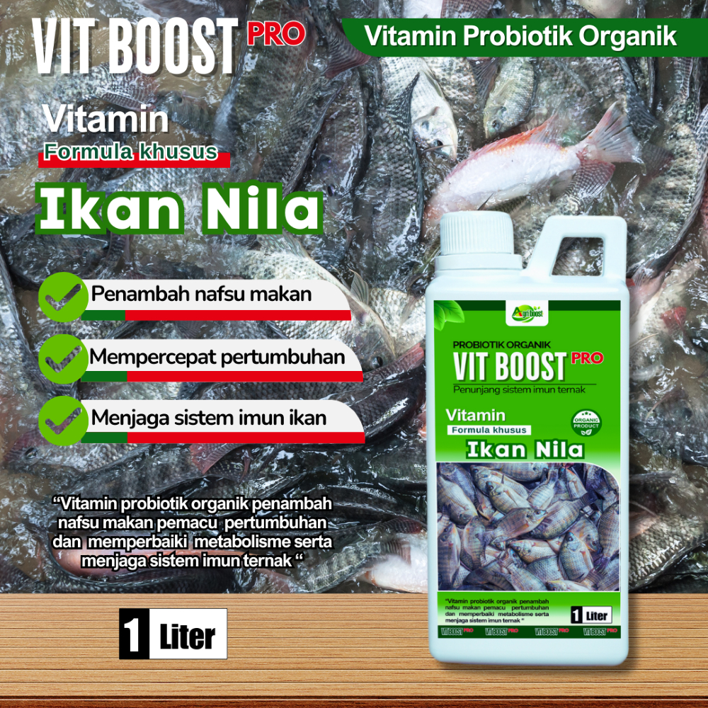 Jual VITBOOST PRO Vitamin ternak Ikan Nila cepat besar 1 liter,booster ikan nila organik ...