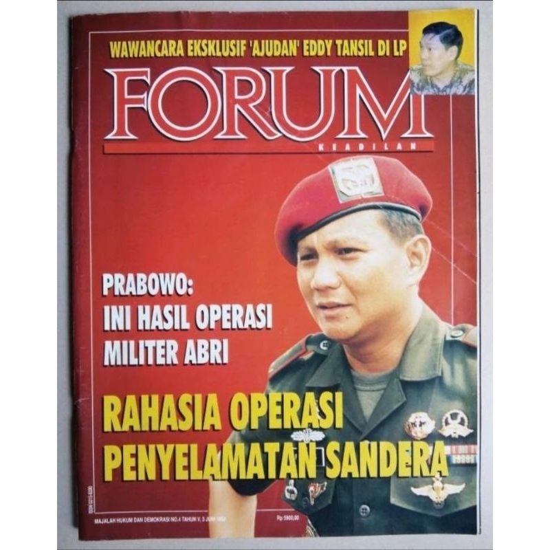 Jual Majalah Forum 3 Juni 1996 : Cover Prabowo Subianto Danjen Kopassus ...