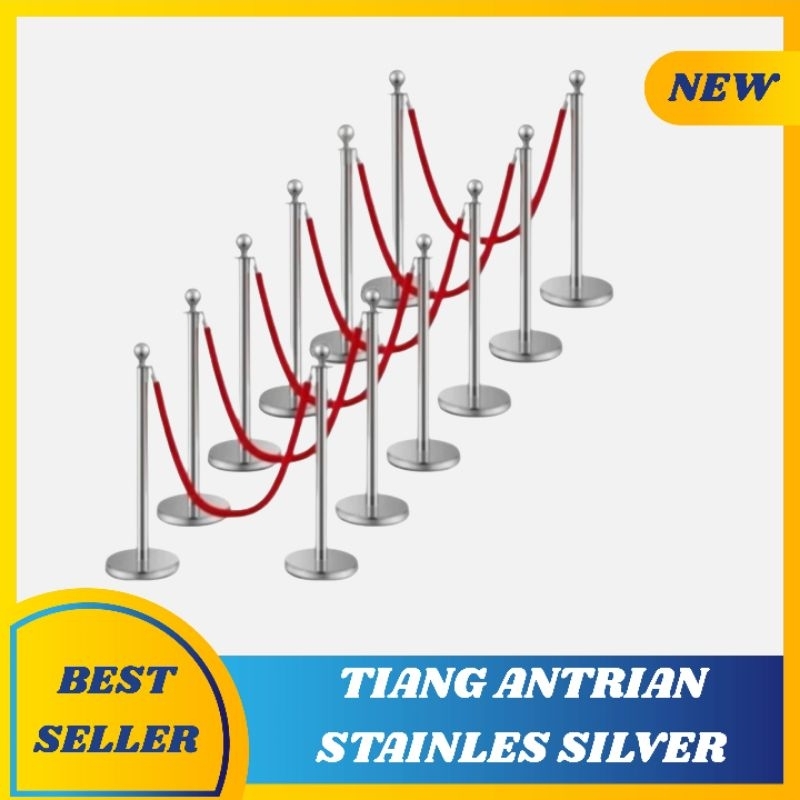 Jual Tiang Antrian + Tali Bludru Merah / Tiang Pembatas Antrian ...