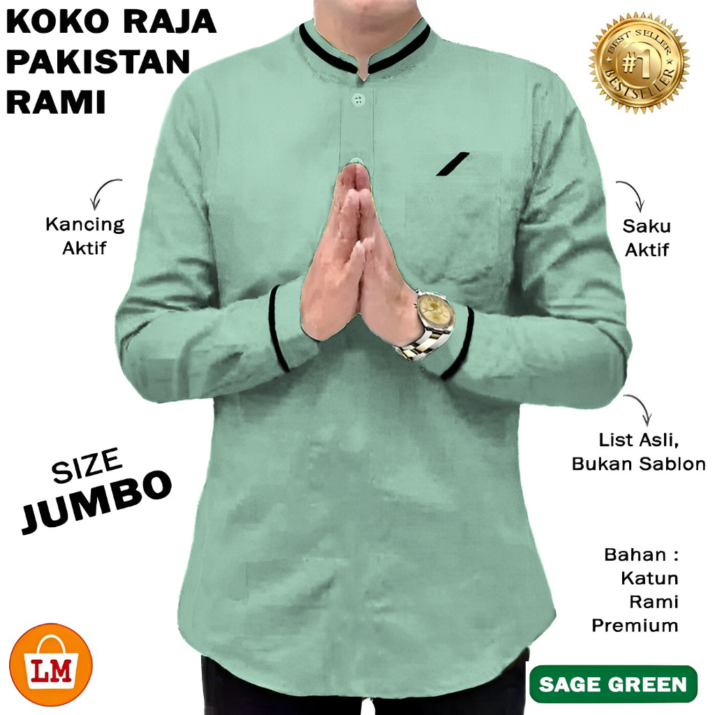 Jual RAMA - NEW 2025 BAJU KOKO KEMEJA KURTA POLOS JUMBO KATUN PREMIUM ...