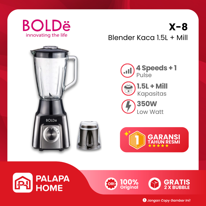 Jual BOLDe Super Blender + Mill X-8 Kaca Beling 1.5L | Belender Jus ...