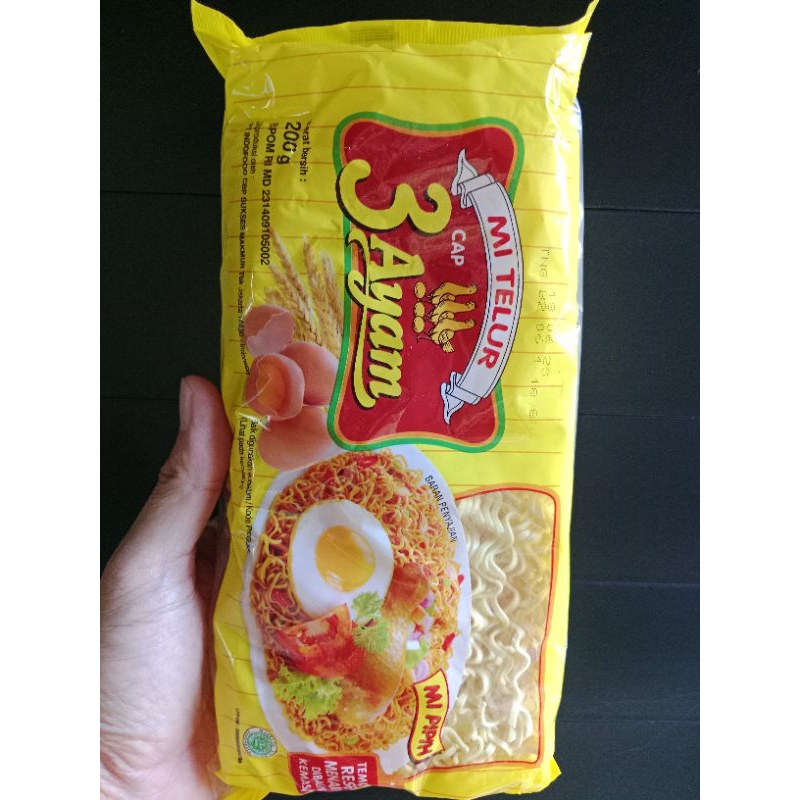 Jual Mie Telur Cap 3 Ayam Mie Pipih Kemasan 200 Gram | Shopee Indonesia