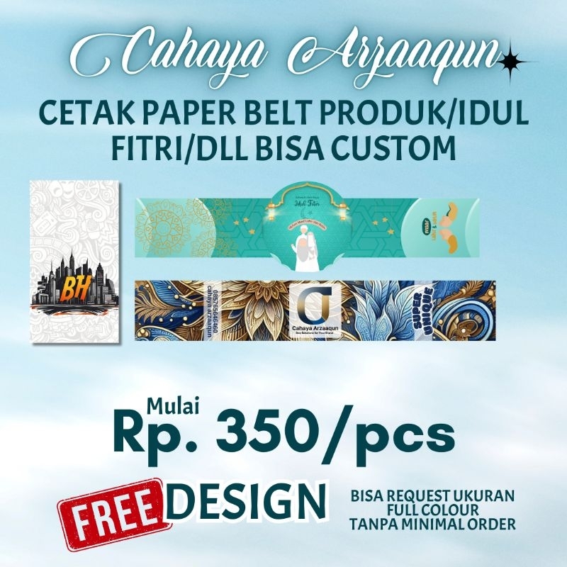 Jual CETAK PAPER BELT PRODUK/LABEL MAKANAN/PAPER BELT CUSTOM UNTUK ...