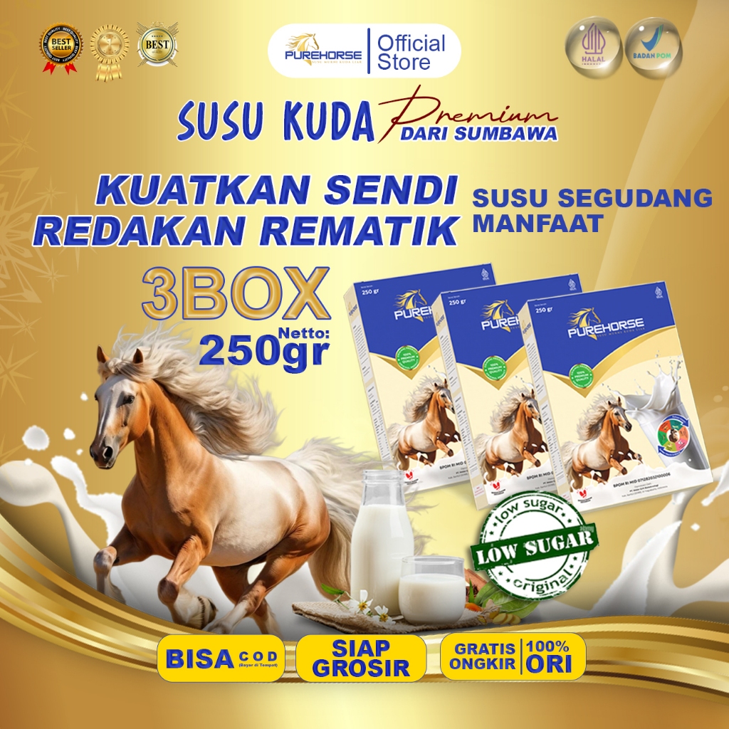 Jual Purehorse Susu Kuda Liar Asli Sumbawa Rendah Gula Kemasan 250gram ...