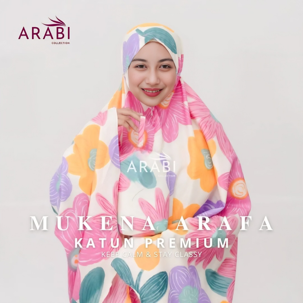 Jual ARABI - Mukena Dewasa Mewah Motif Bunga Lucu Arafa Series / Mukena Dewasa 2in1 (Bahan Katun ...