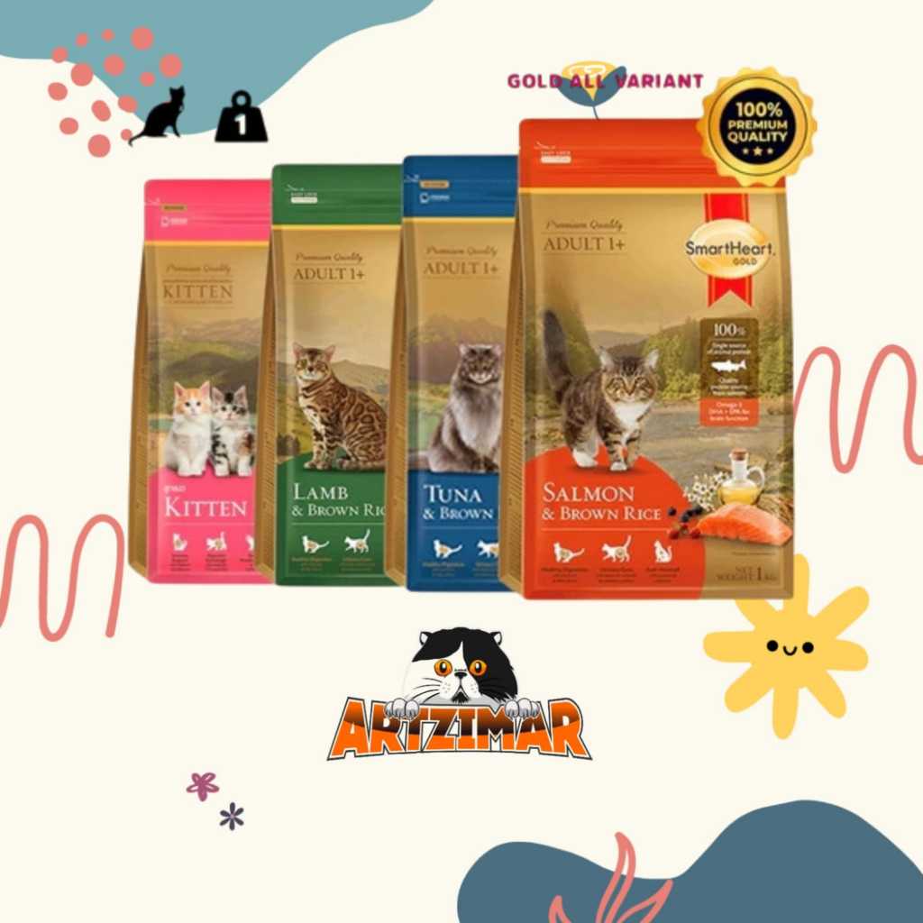 Jual Smartheart Gold Cat Dry Food 1kg - Makanan Kucing Premium Smart ...