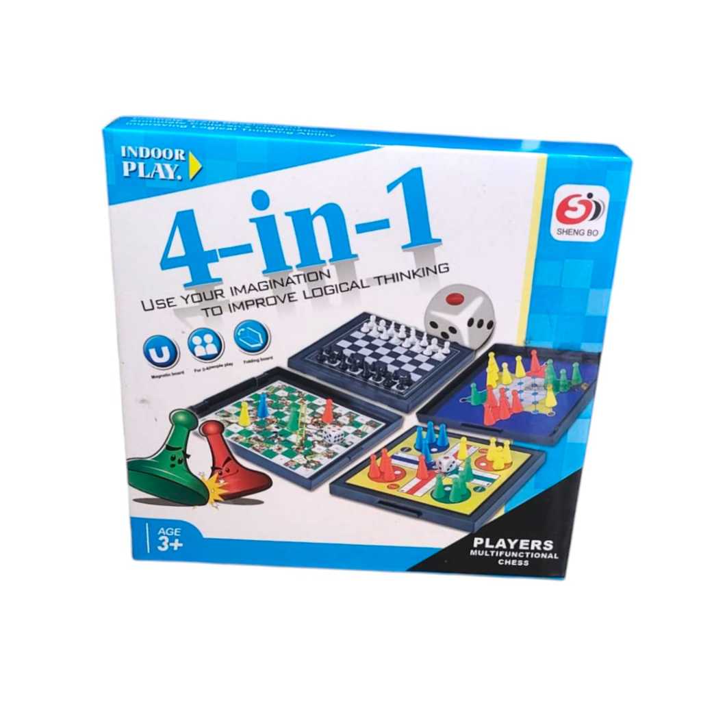 Jual Best-Magnetic Board Game 4-In-1 Catur Ludo Ular Tangga Halma ...