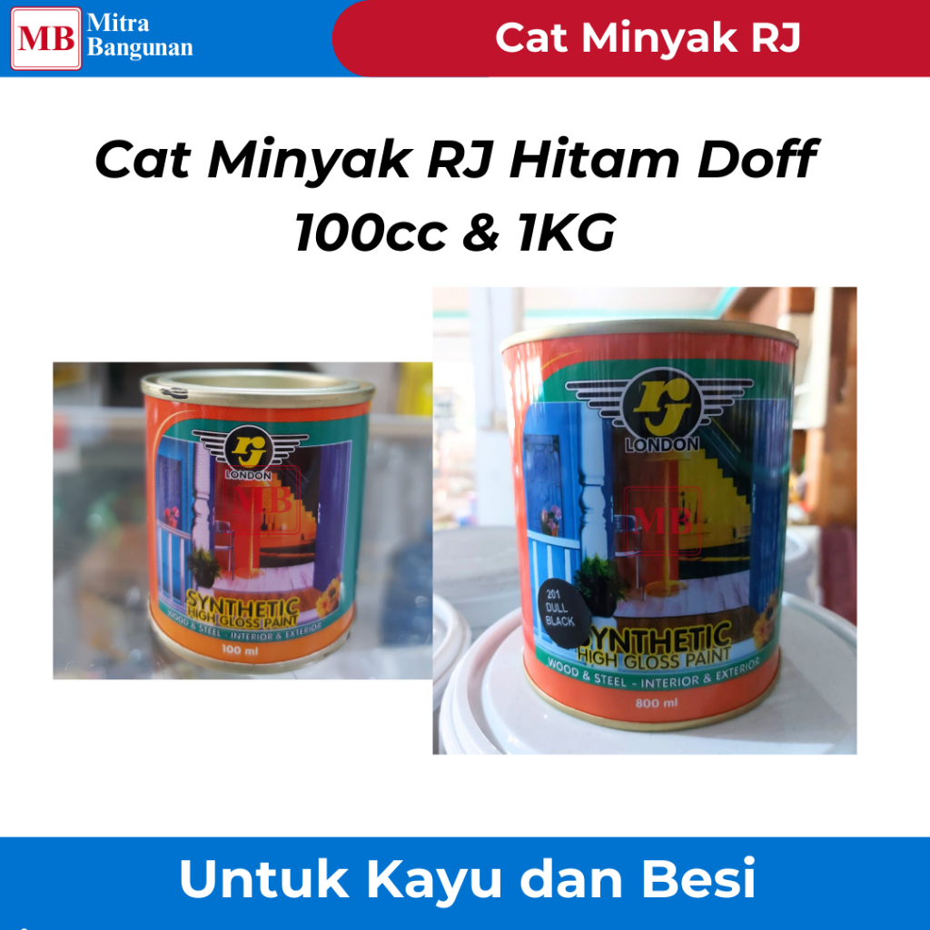Jual RJ LONDON CAT MINYAK / KAYU DAN BESI WARNA HITAM DOFF UK 100 CC ...