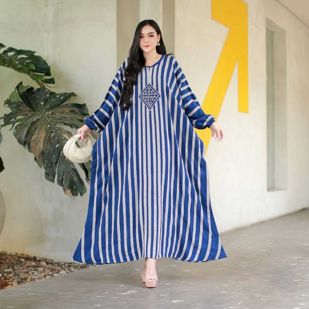 Jual Kaftan Motif Salur Merak Bahan Rayon Premium Ld 170 Cm Gamis Kaftan Wanita Cantik Panjang ...
