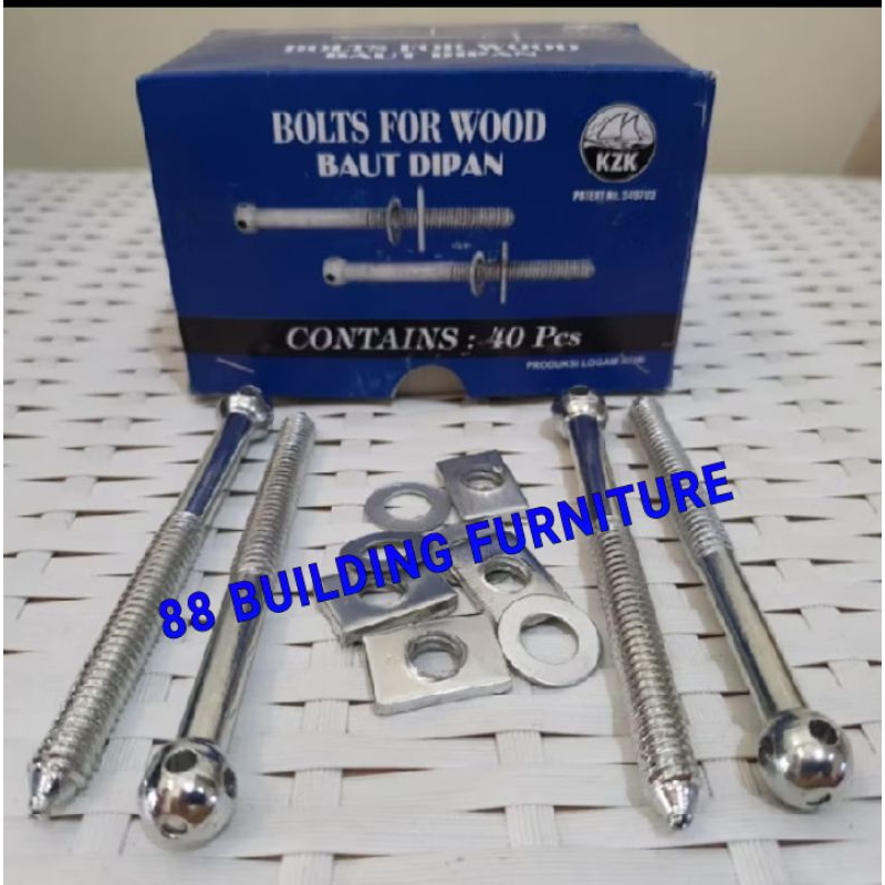 Jual (1 BOX DUS KOTAK = 40 PCS) BAUT DIPAN DIVAN DIFAN BESI PUTIH ...