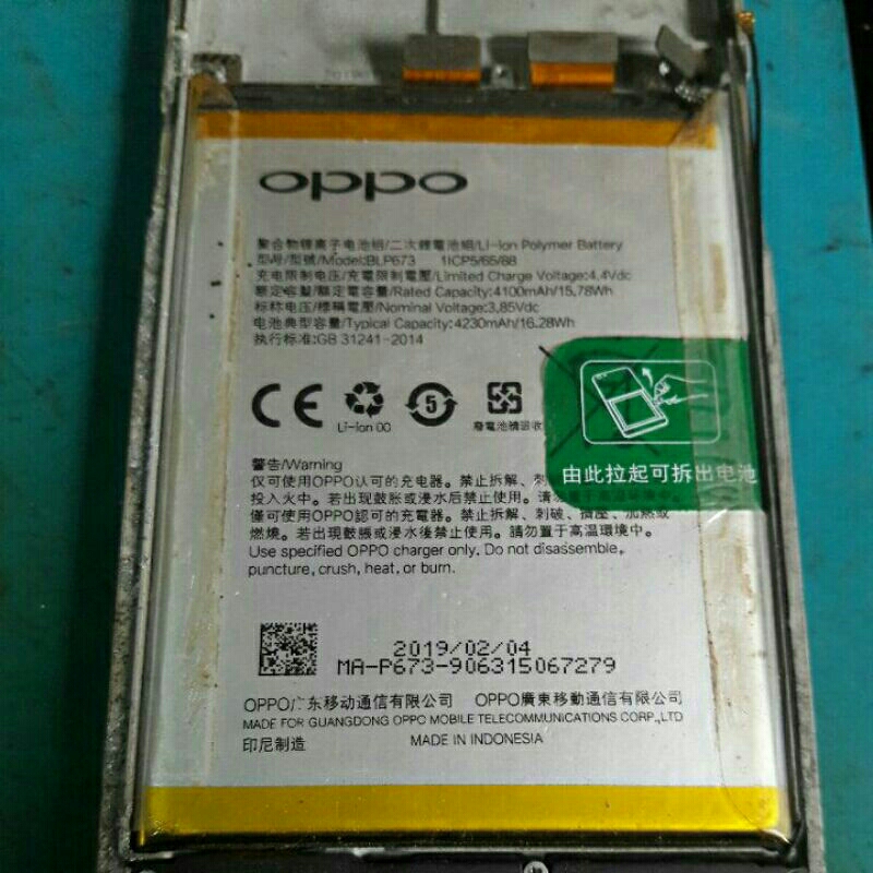 Jual baterai oppo a3s BLP673 copotan original | Shopee Indonesia