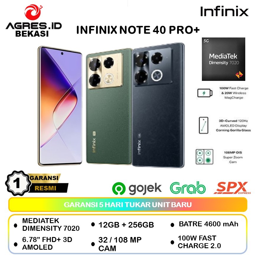 Jual INFINIX Note 40 Pro+ 5G (12GB+256GB) 6.78” FHD+ 3D Curved Amoled ...