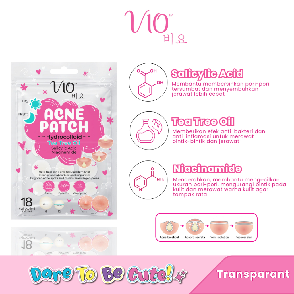 Jual Vio Acne Shield Patch Patch Penghilang Jerawatan 18 Patch Shopee Indonesia