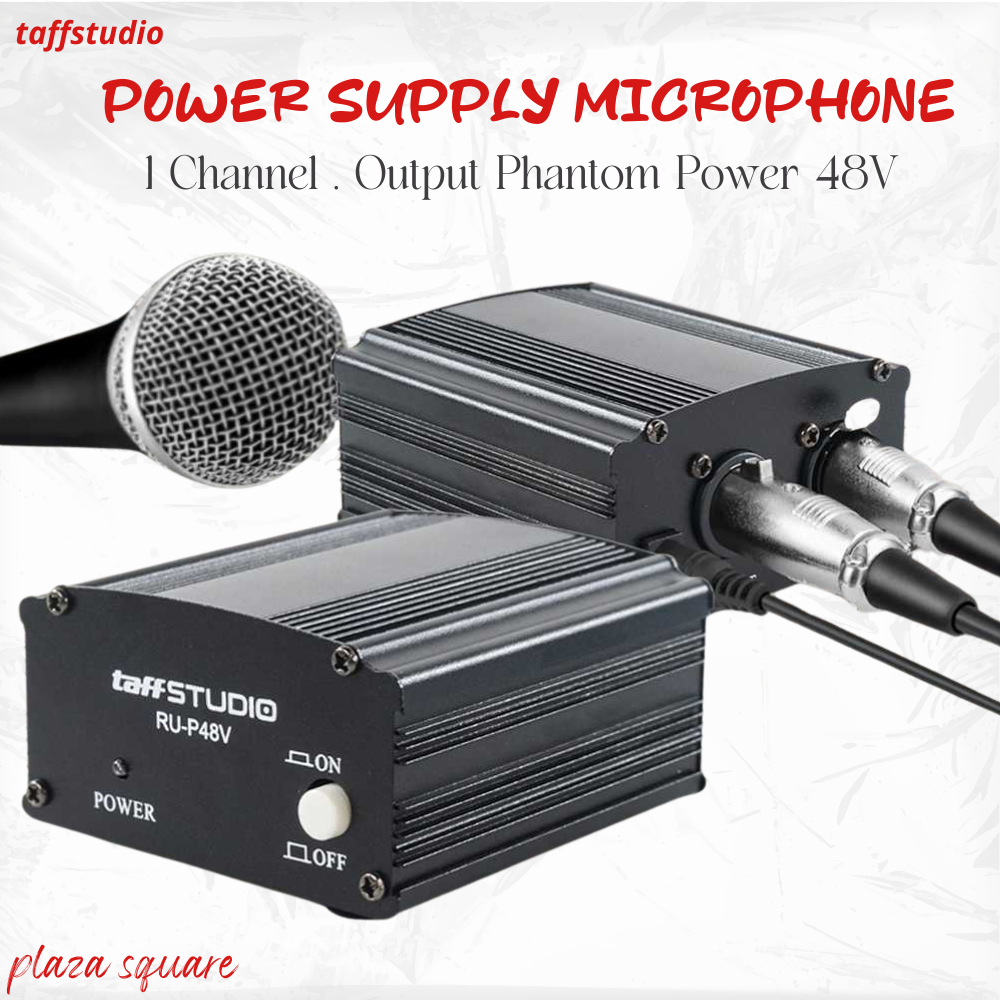 Jual Taffstudio Phantom Power Supply Microphone Condenser 1 Channel 48V ...