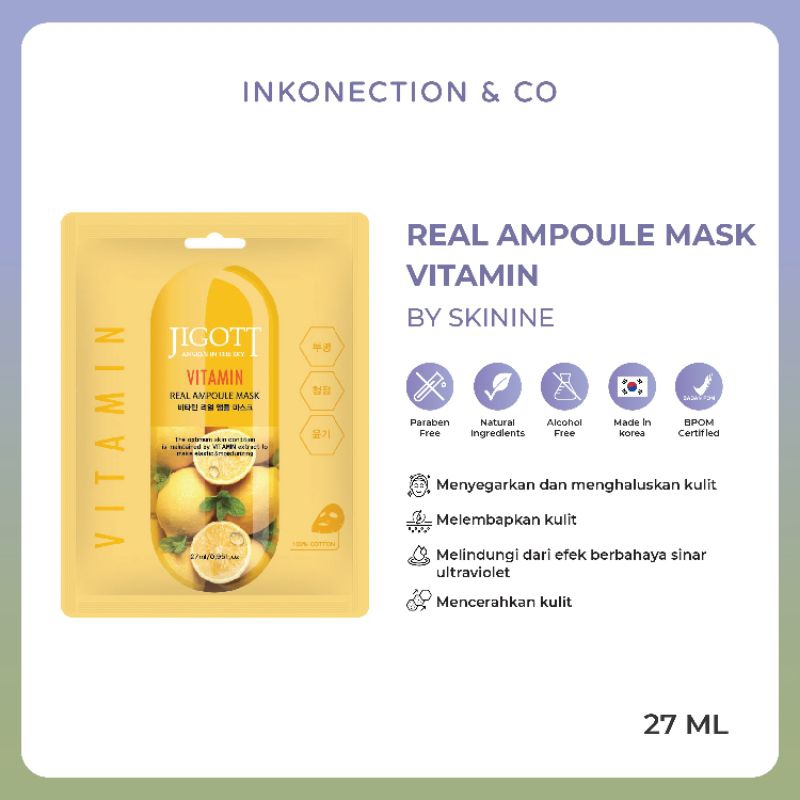 Jual JIGOTT - Ampoule Mask Vitamin Moisturizing 27ml / Sheet Mask Wajah ...