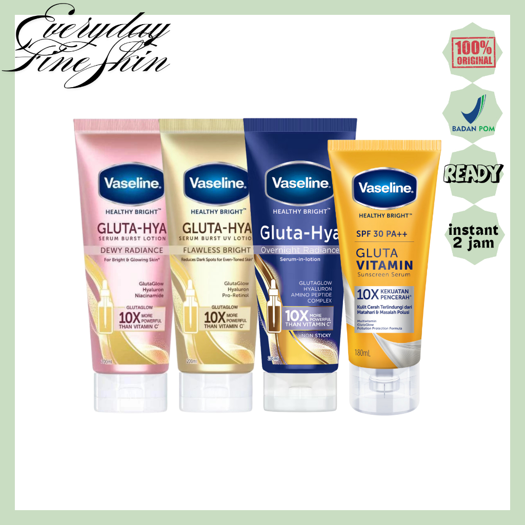 Jual VASELINE Gluta Hya UV Body Lotion Flawless Gold Dewy Radiance Pink ...