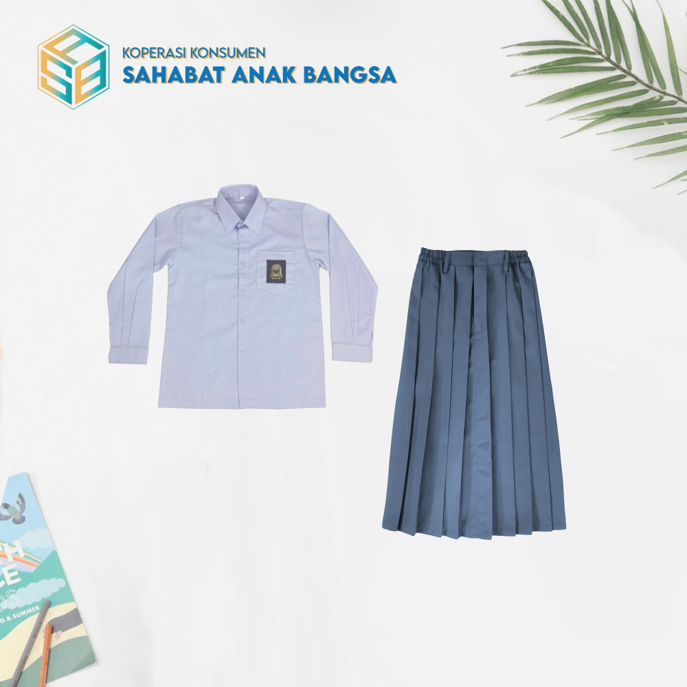 Jual Satu Set Seragam Sekolah SMA Kemeja Putih Lengan Panjang Dan Rok ...
