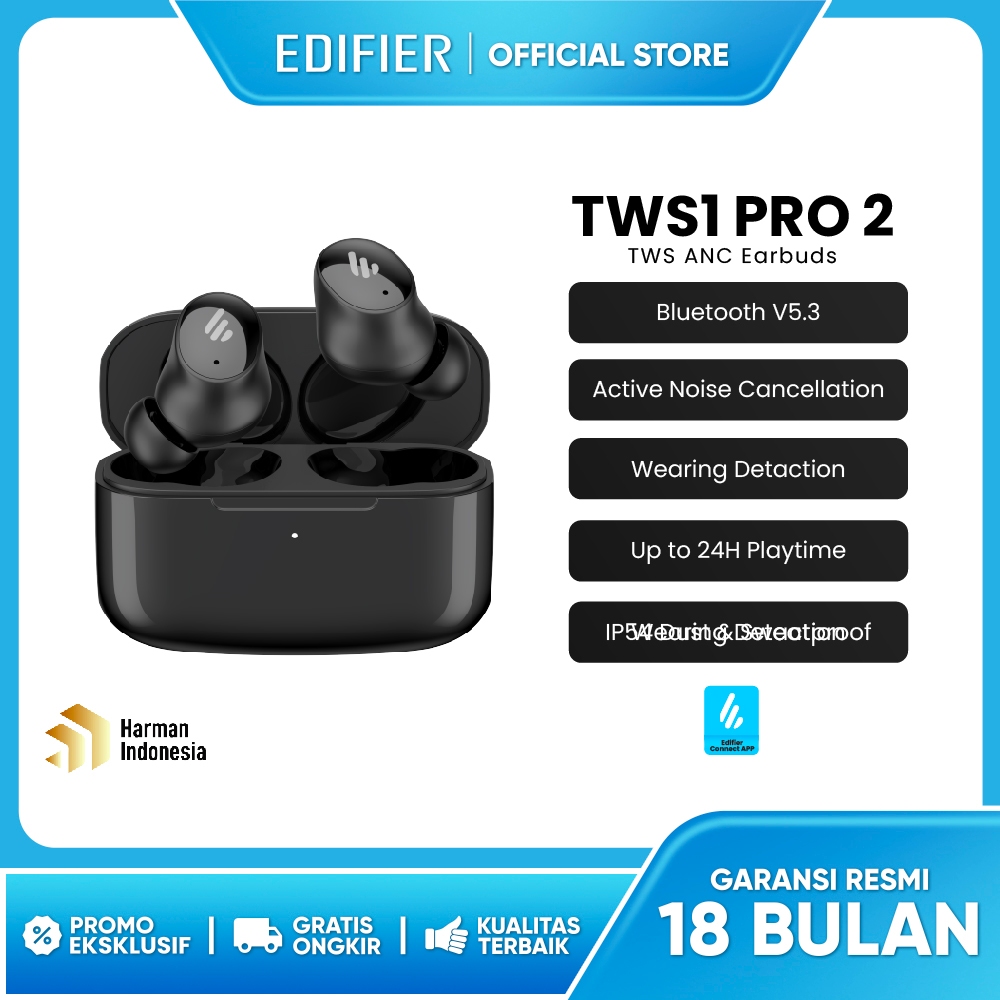 Jual Edifier TWS1 Pro 2 True Wireless Noise Cancellation In-Ear ...