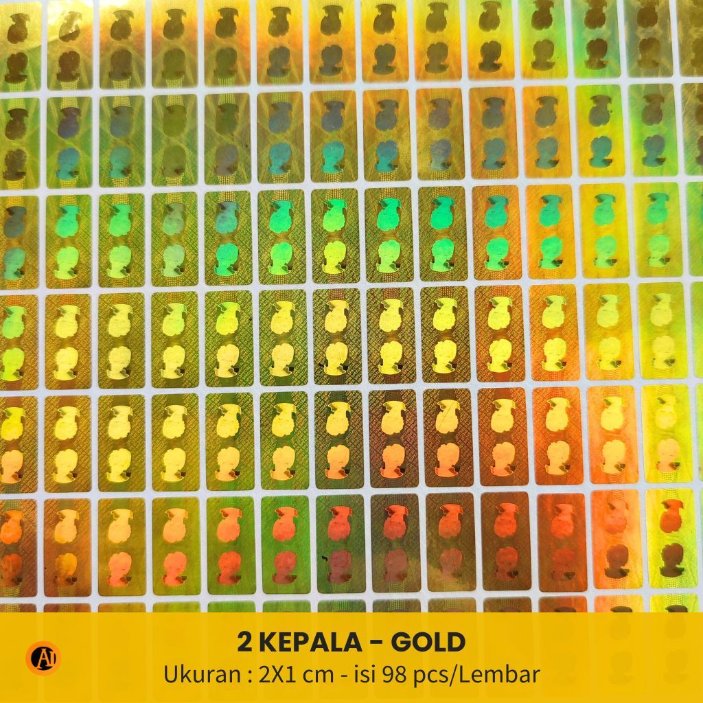 Jual Stiker Hologram 2 Kepala ukuran 2x1 cm - Gold | Shopee Indonesia