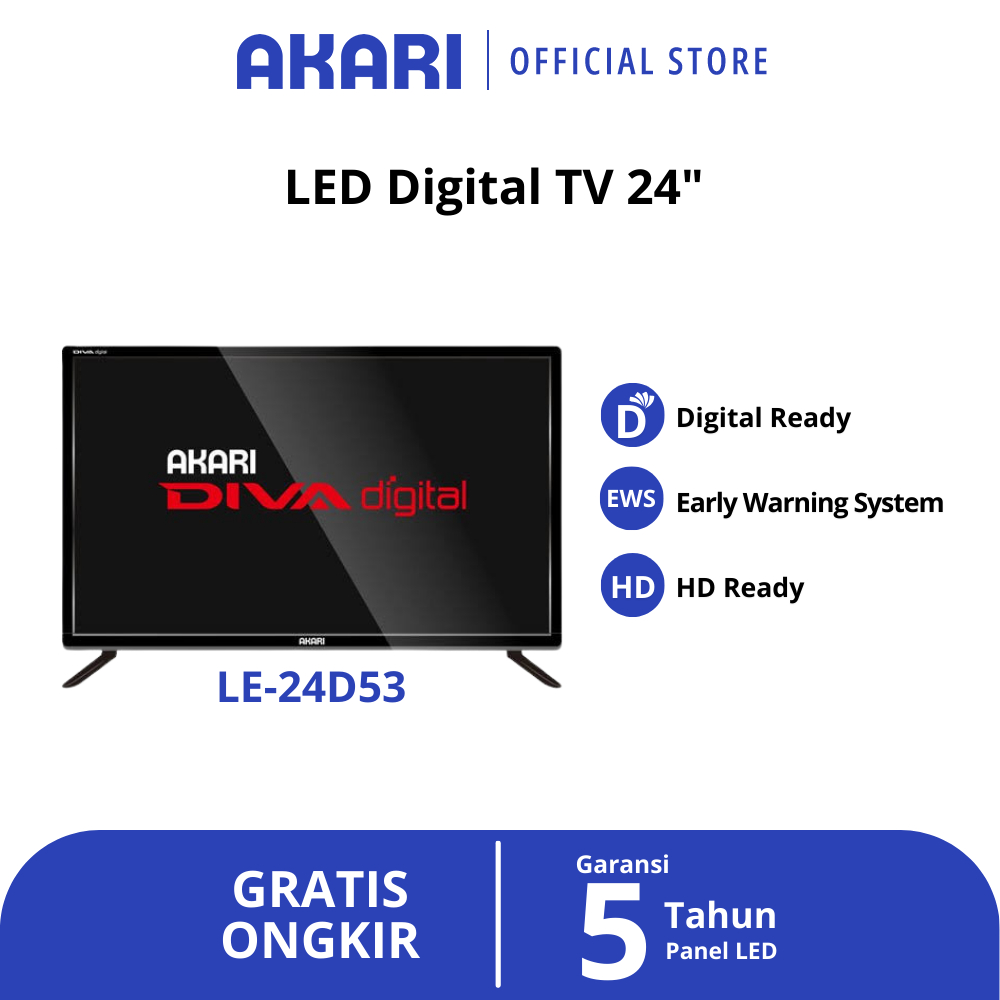 Jual AKARI Digital DVBT-2 TV 24 Inch LE-24D53 ( LED TV 24 Inch ...