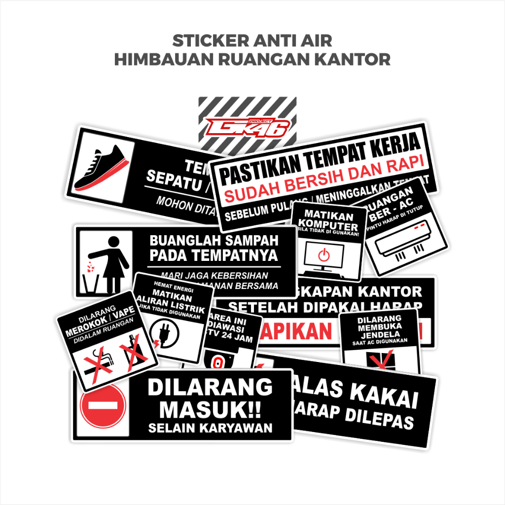 Jual Stiker Kantor, Stiker matikan Komputer, Stiker Dilarang membuka ...
