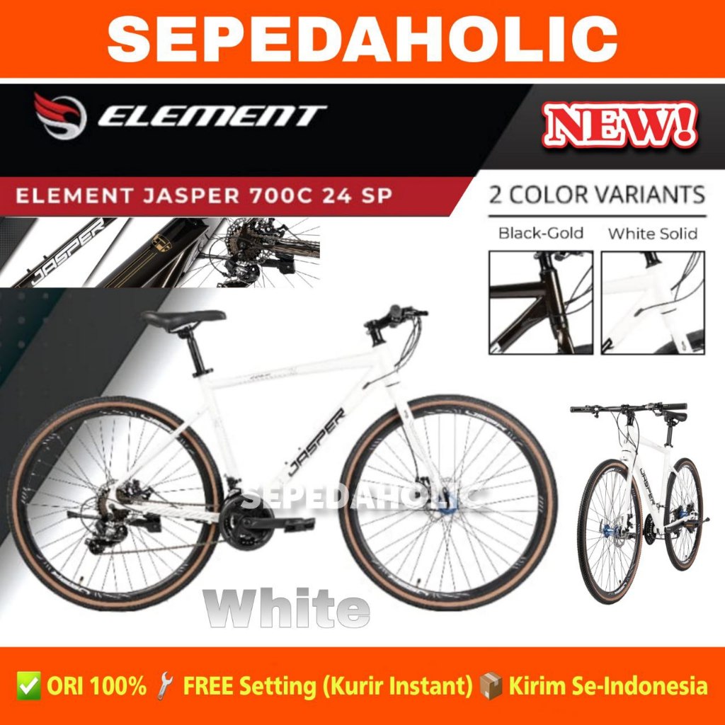 Jual Sepeda Hybrid ELEMENT JASPER 700C 24 Speed Balap Roadbike Gravel ...